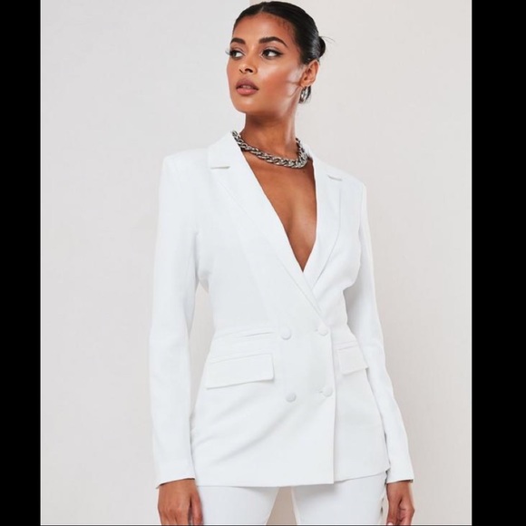 Missguided | Jackets & Coats | Missguided White Co Ord Double Breasted ...
